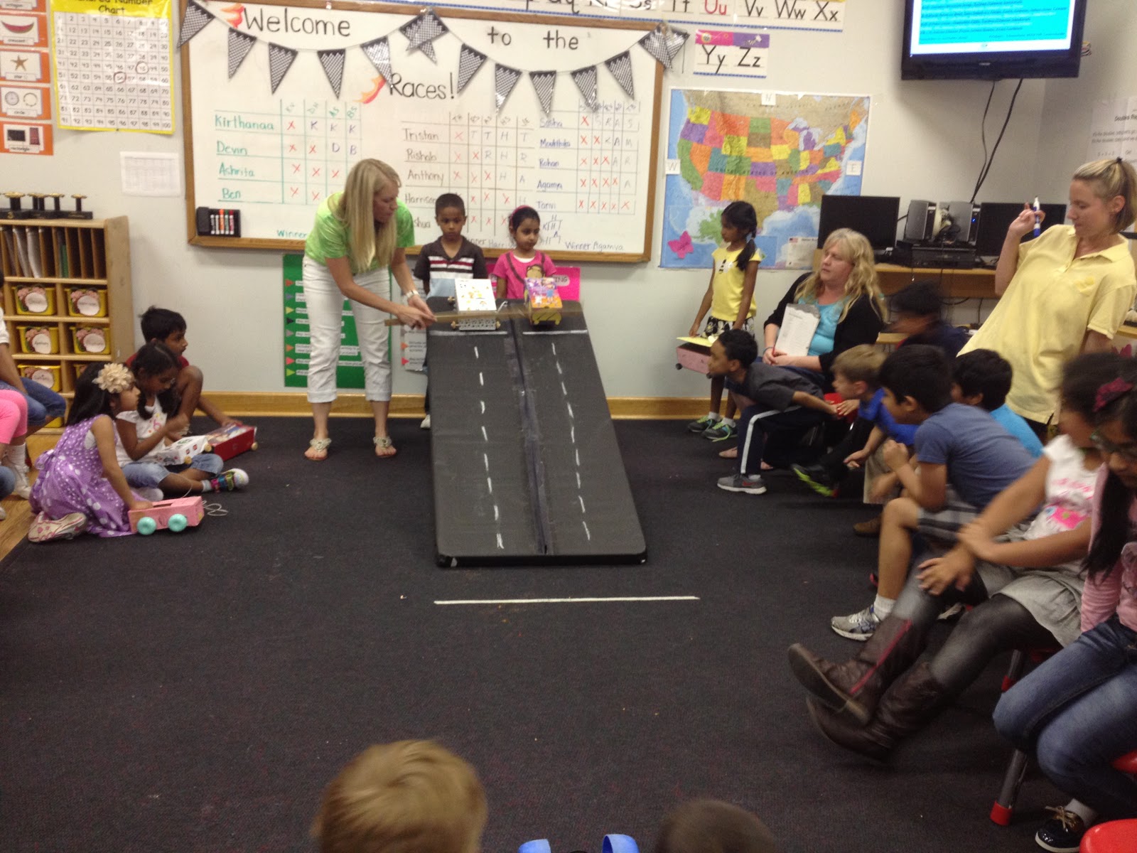 TattleTales: A Kindergarten Blog: Shoebox Car Derby (motion and gravity)
