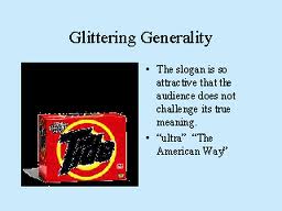 9th Grade English: Examples of Propaganda Techniques: Glittering ...