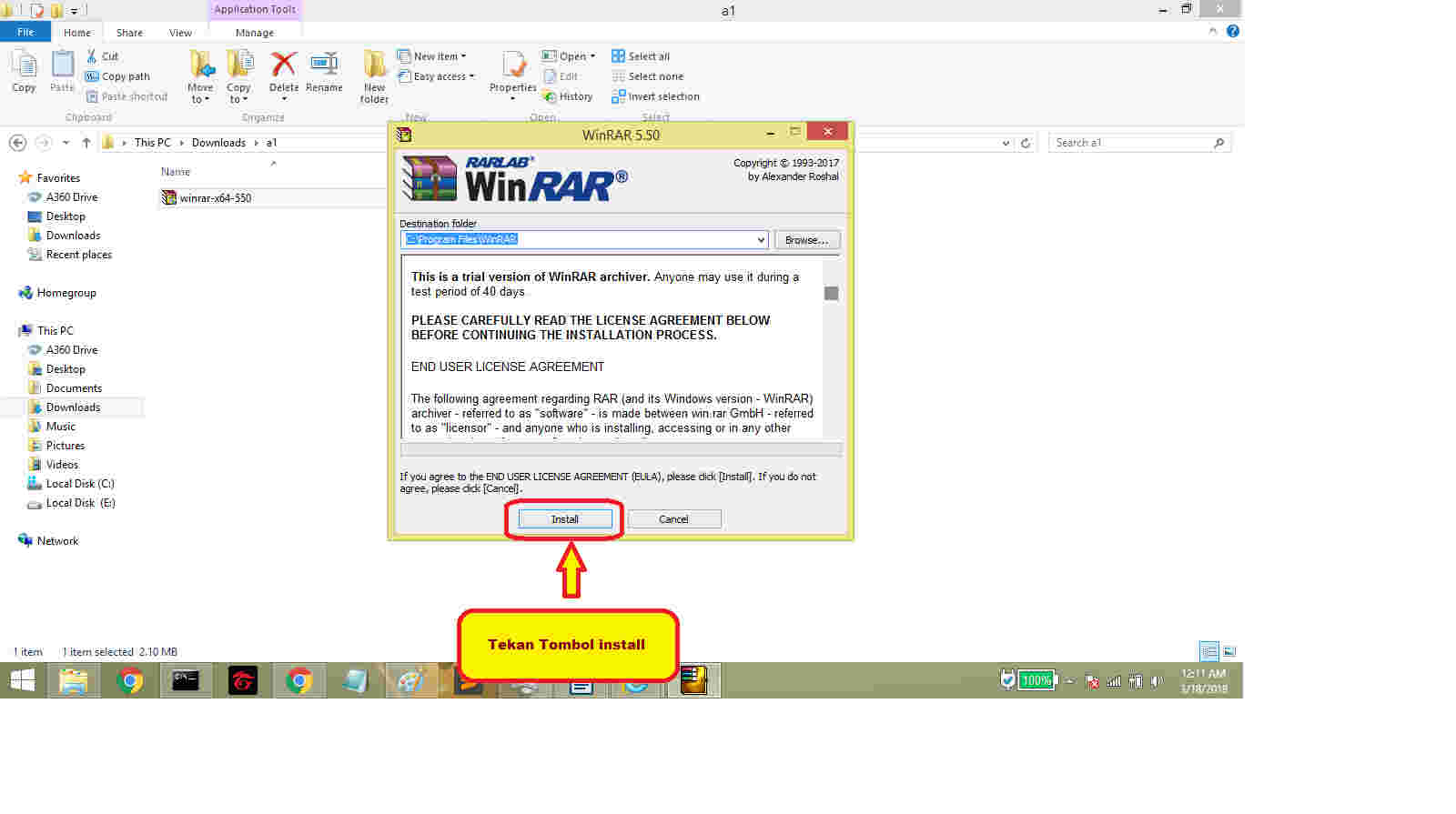 Install Winrar di Windows | Winrar Mengkompress ukuran file