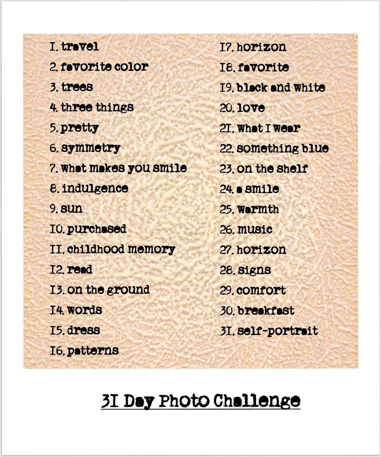 angenuity: the angenuity 31 day photo challenge