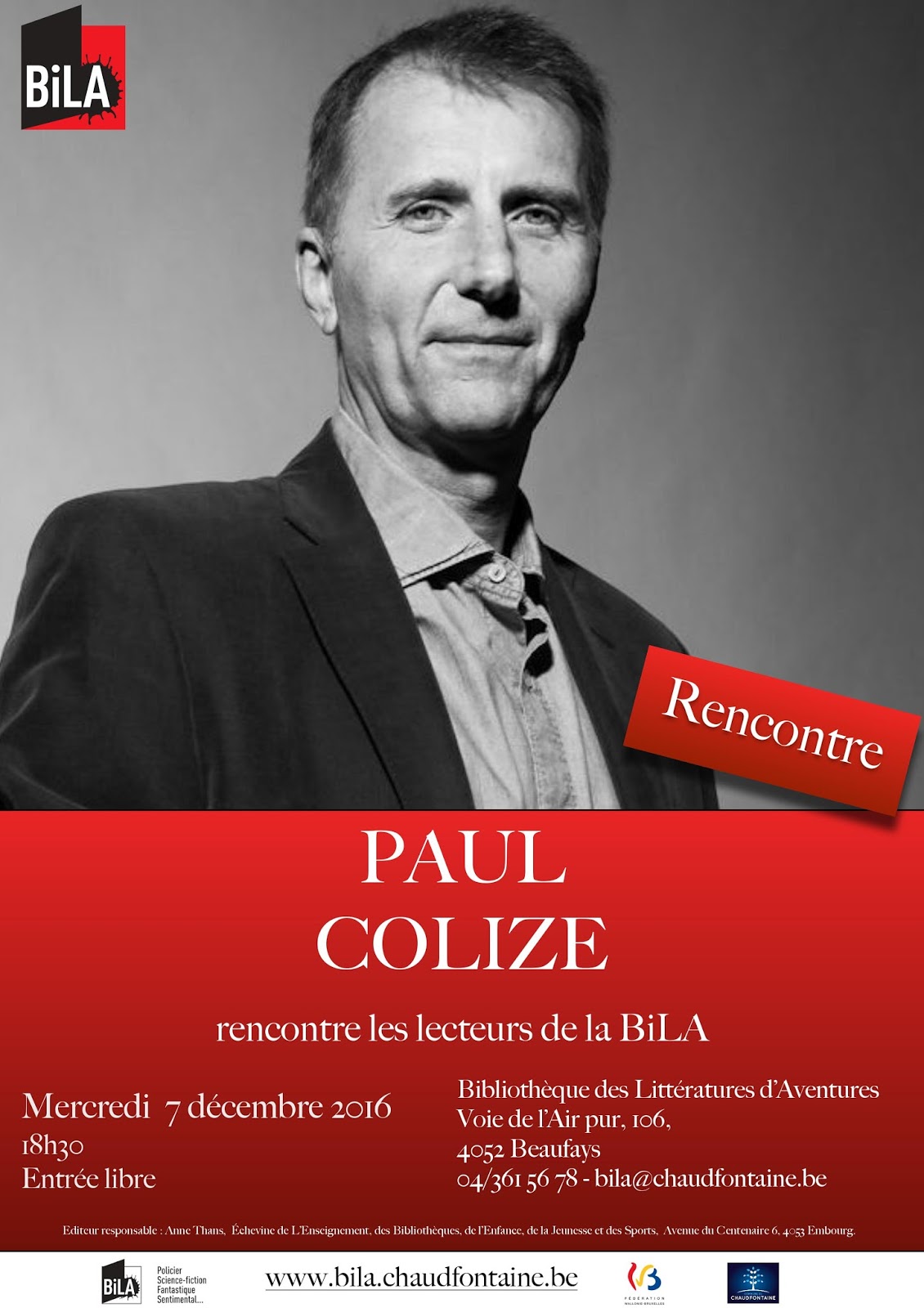 Centre Steeman - Bibliothèque des Littératures d'Aventures: Rencontre ...