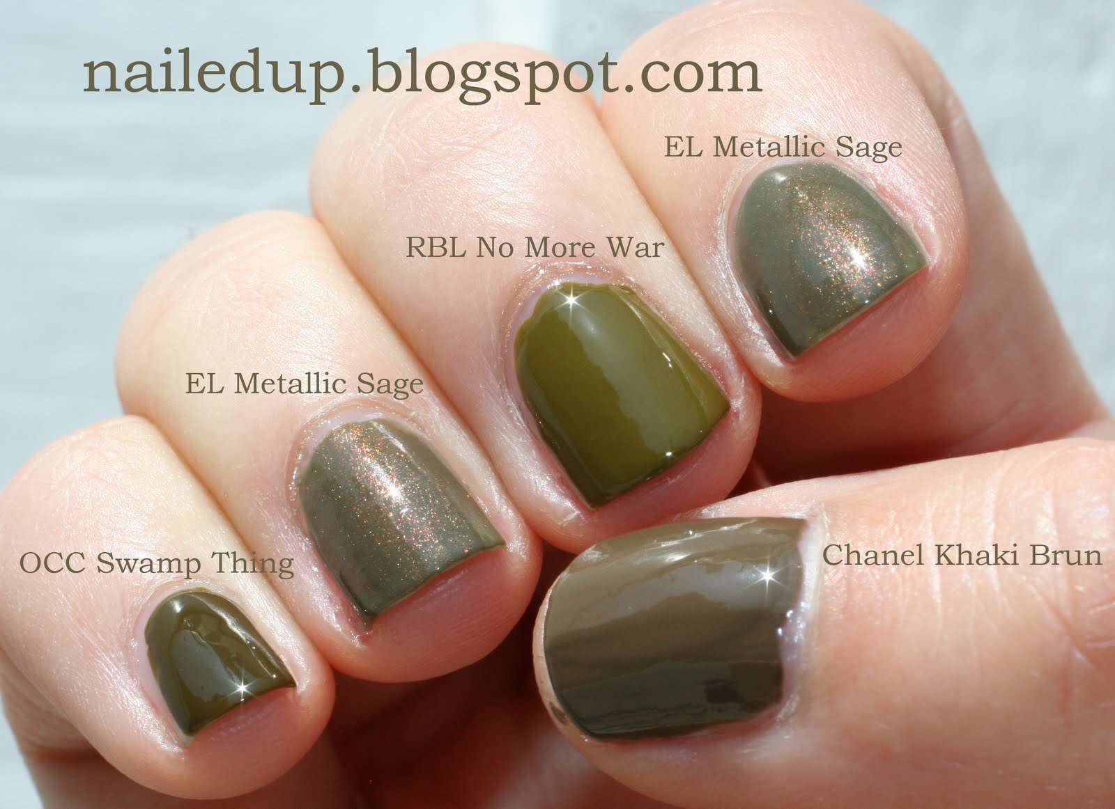 Nailed.: Estee Lauder Metallic Sage Mega Comparison Post
