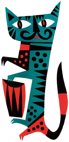 Don Mangus' "It Only Hurts When I Smirk.": Mambo Cat by Jim Flora