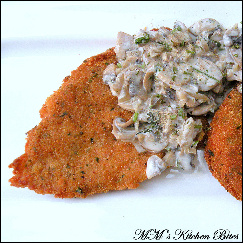 MM's Kitchen Bites: Pan Fried Crumbed Chicken with Creamed Mushrooms ...