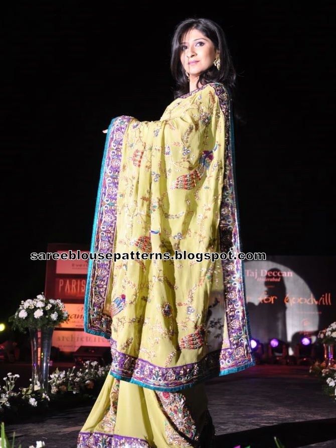 Lemon Yellow Embroidery Saree Saree Blouse Patterns