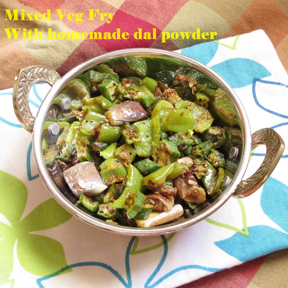 Boni's Healthy Twists: Mixed Veg Fry with Homemade Dal Powder