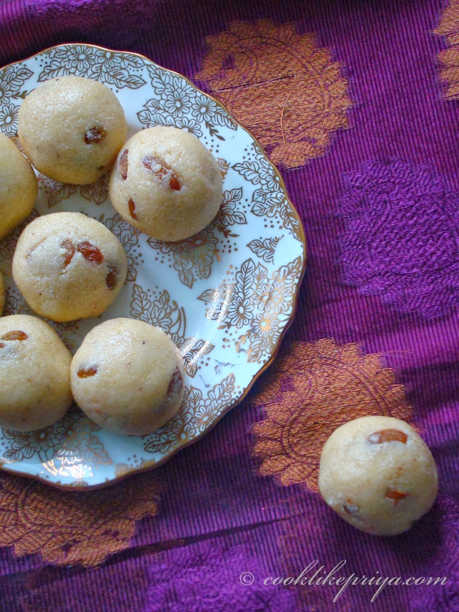 Cook Like Priya Rava Laddu Using Condensed Milk Sooji Laddu Indian Sweet Recipe