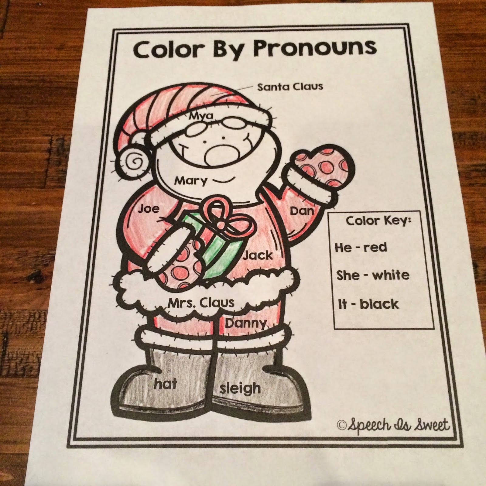 Color By Pronouns: Christmas Edition