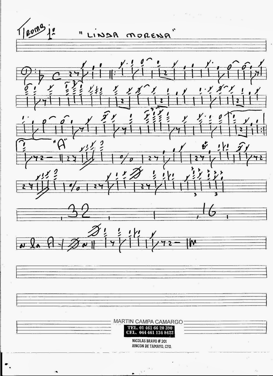 PARTITURAS SINALOENSES: LINDA MORENA
