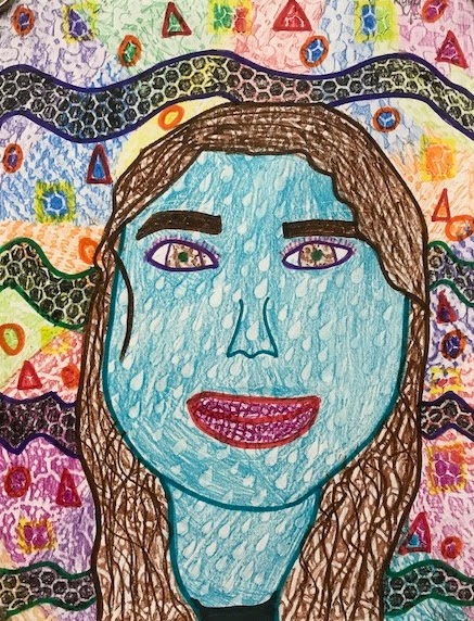 Mrs. Nhu's Oakdale Art Class: Textured Self-Portraits