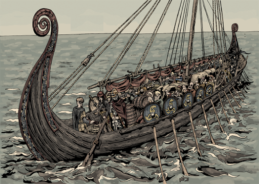 Viking history : 834 - The Viking ship of Oseberg was buried