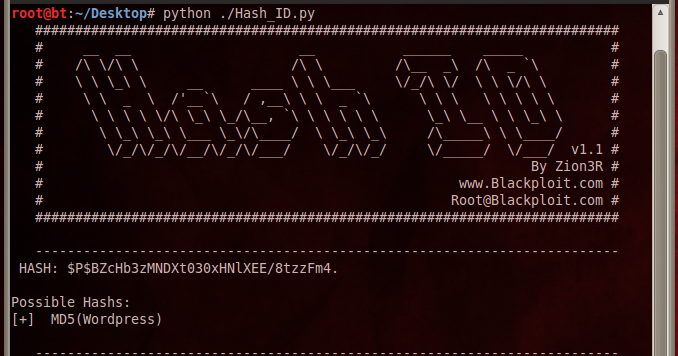 [Hash Identifier] Identifica la Encriptación de tu Hash ~ Blackploit ...