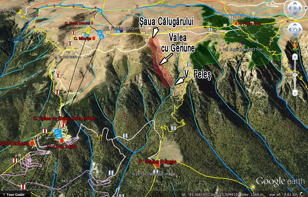 Lumea geografică şi muzicală a lui Dragoş: Harta Muntilor Bucegi - zona ...