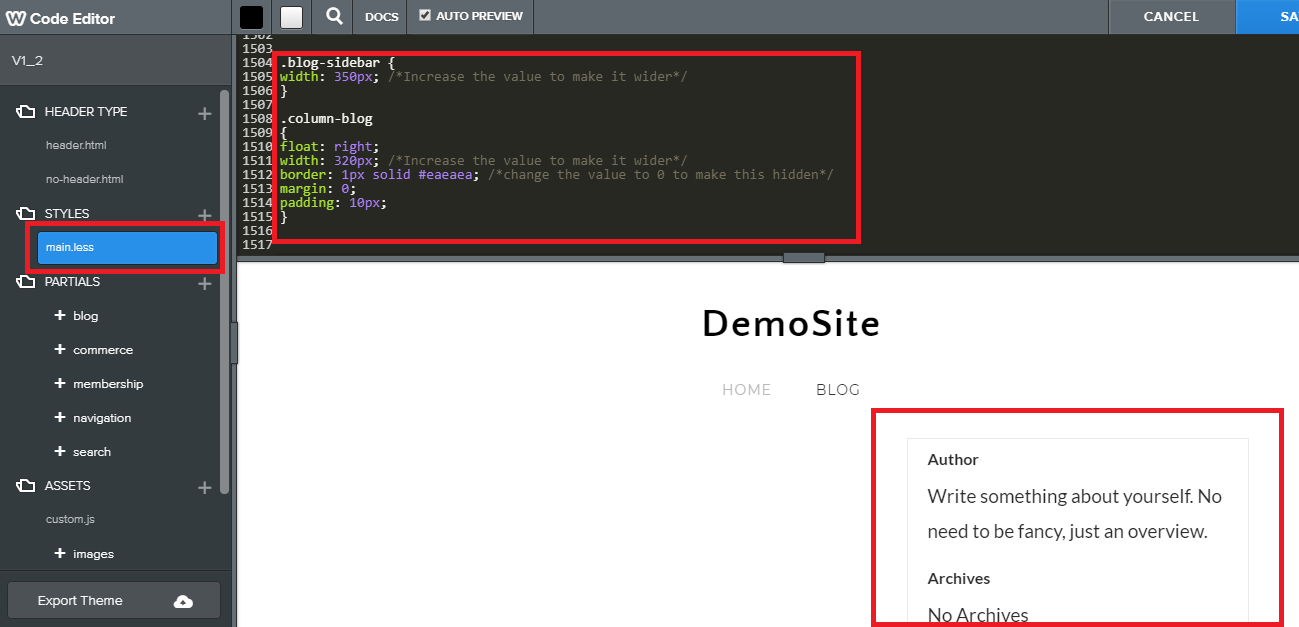 Adjust And Customize Weebly Sidebar