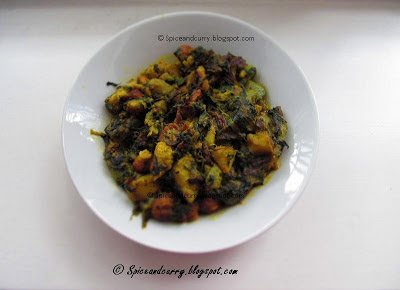 Spice and Curry: Chayote Palang Shak'er Bori ghonto- Chayote Spinach ...