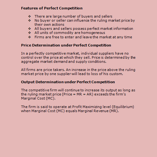 Topic 13: Market Structures - Price and Output Determination in Perfect ...