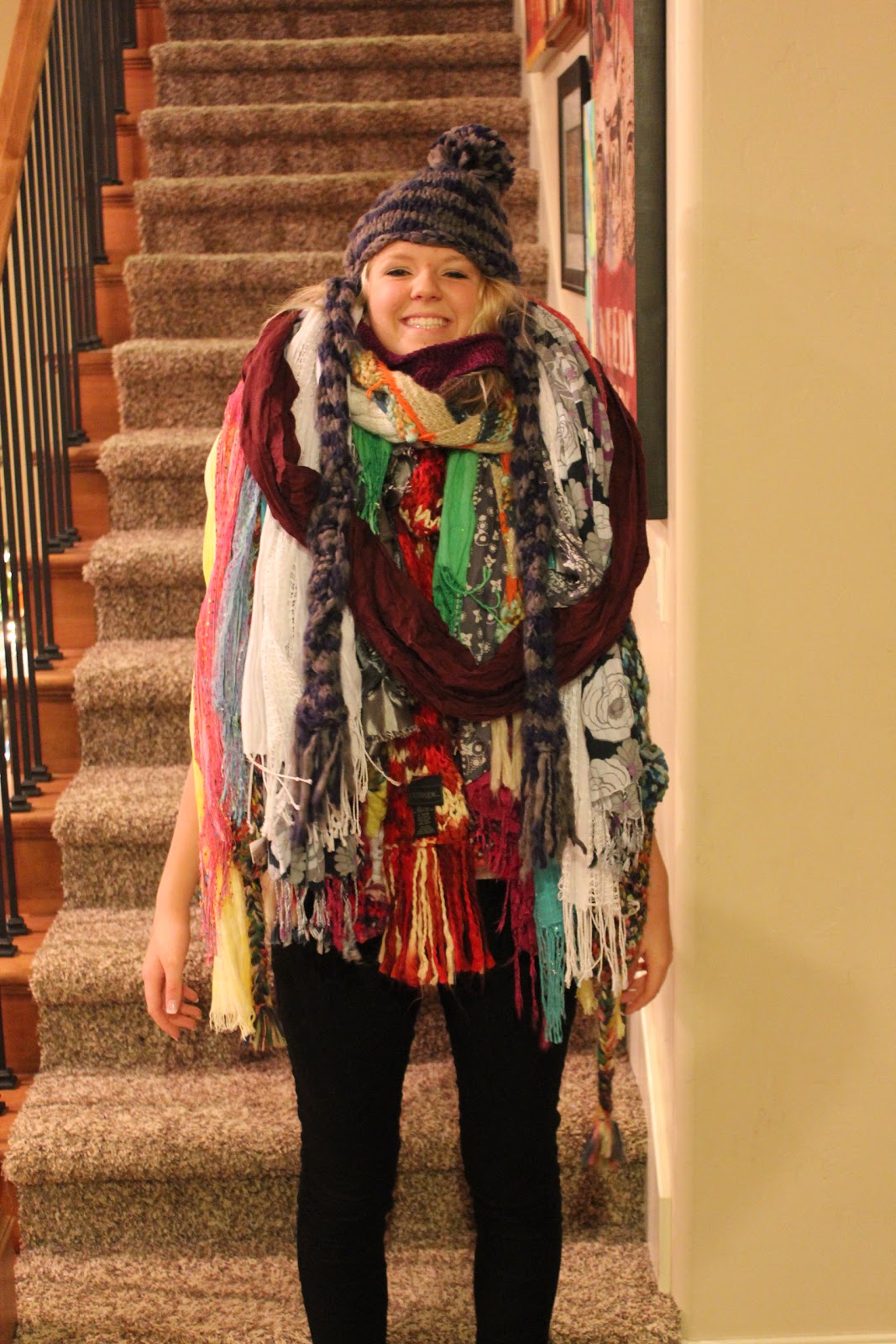 While in my teens: Crazy Scarf Lady.