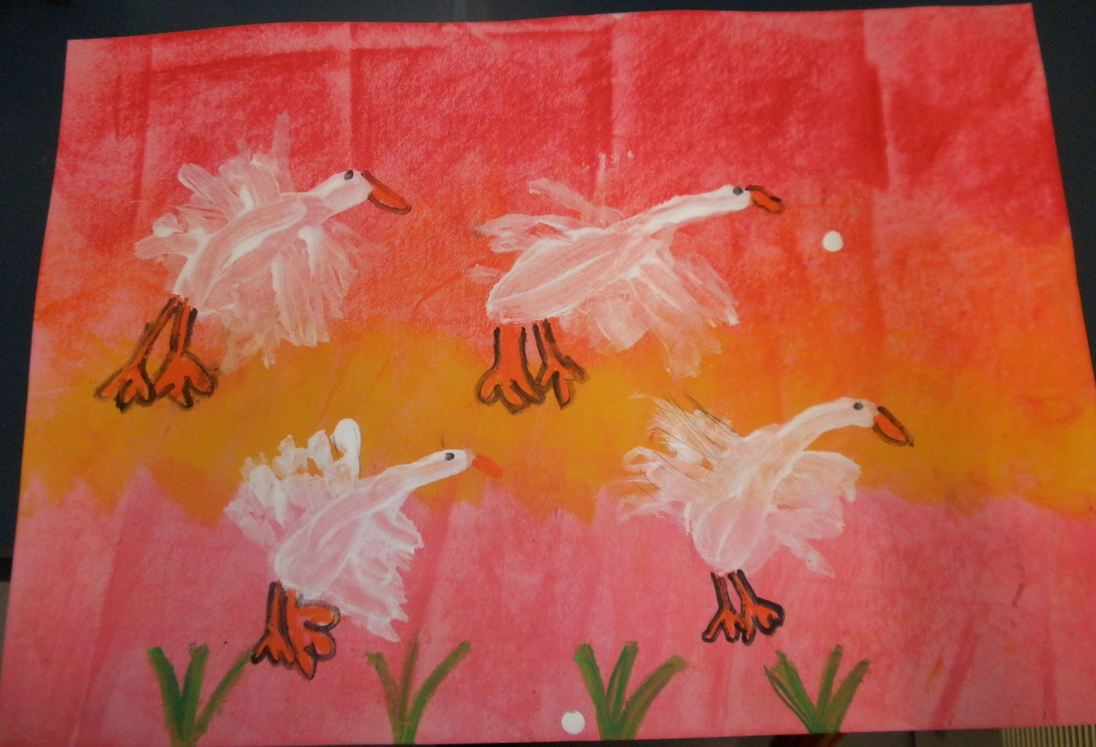 Art with Mrs Baker: Wild Geese Handprint Paintings