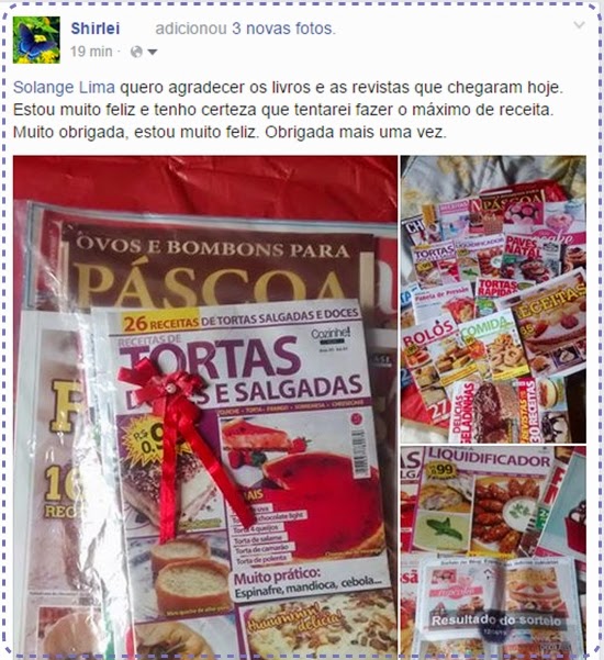 Brindes de sorteio entregues para sorteada - Espaço das delícias culinárias