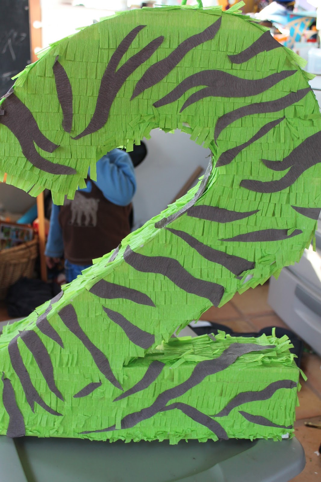 Lil Party Animals: How to make a zebra striped number pinata