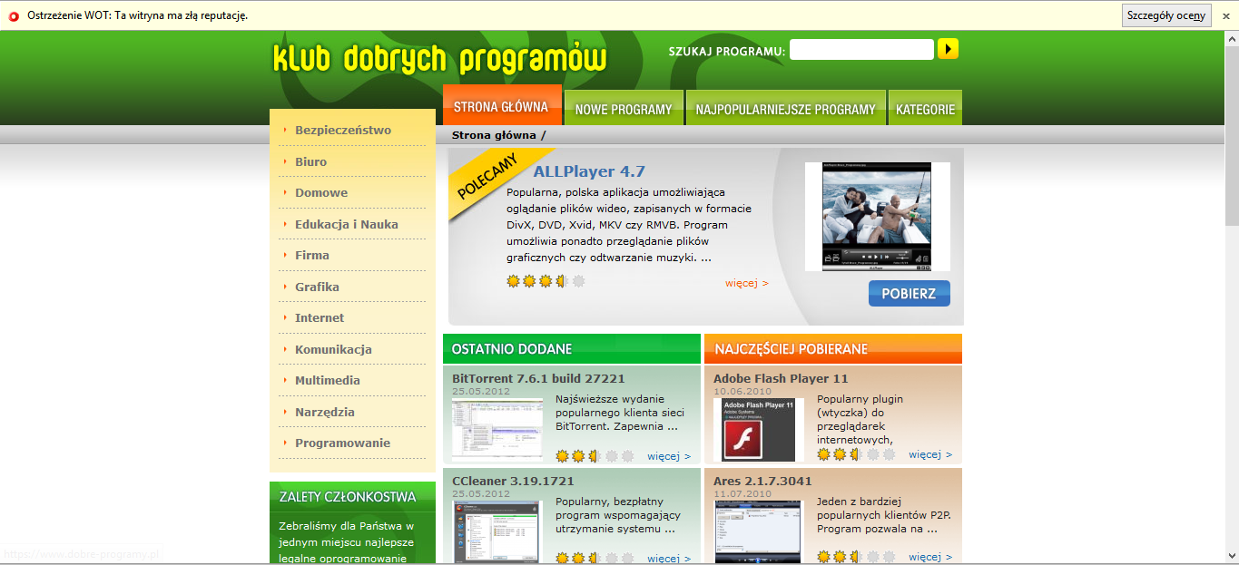 Encyklopedia oszustw internetowych.: https://www.dobre-programy.pl/