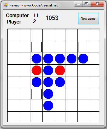 Reversi Game in C# WinForms - Code Arsenal