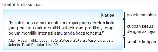 Contoh Kutipan dan Cara Membuat Kutipan (Kutipan Langsung & Tak Langsung)