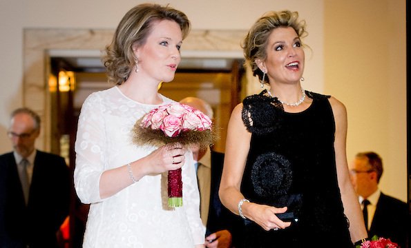 Queen Mathilde and Queen Maxima at Piano Competition