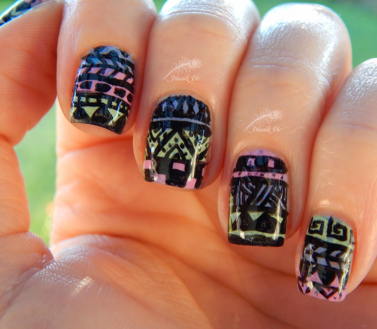 Peacock Pie - Aztec Nails Tutorial