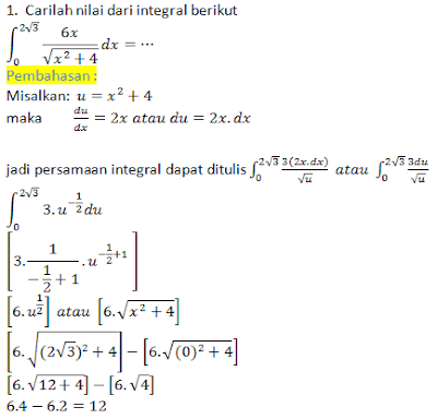 RUMUS dan CONTOH SOAL MATEMATIKA: CONTOH SOAL DAN PEMBAHASAN INTEGRAL ...