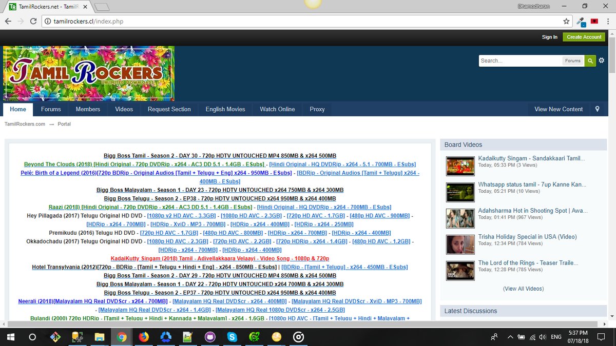 Tamilrockers Website