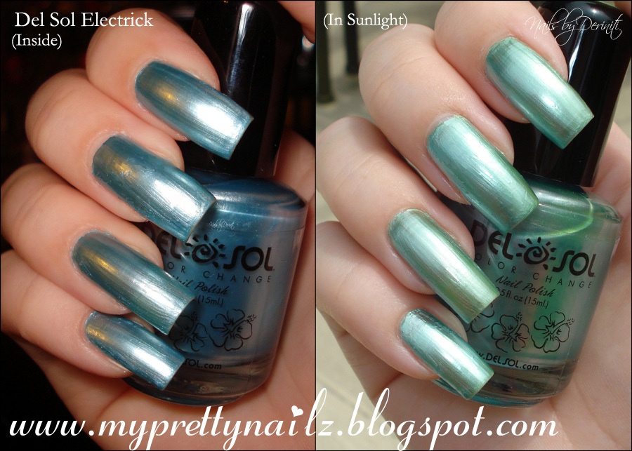 DEL SOL COLOR CHANGING NAIL POLISH REVIEW, SWATCHES AND NAIL ART DESIGN