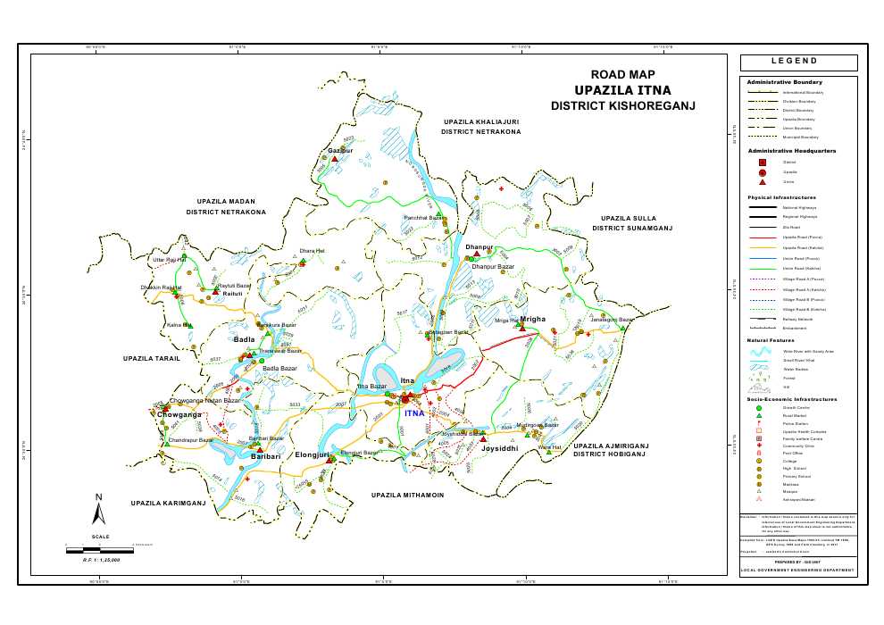 Mouza & Land Use Maps of Itna Upazila, Kishoreganj, Bangladesh ...