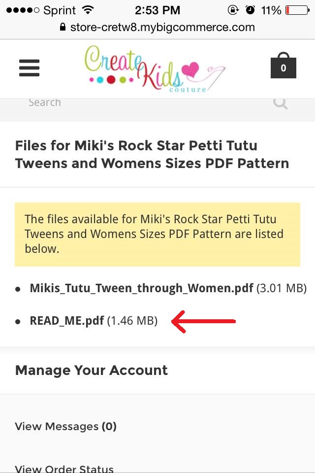 Create Kids Couture: Sizing Charts and Other Tips in the Read Me File