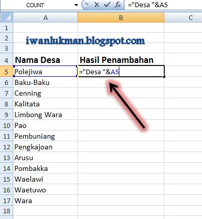 Rumus Excel Untuk Menambahkan Kata atau Angka Tanpa Mengetik Ulang ...