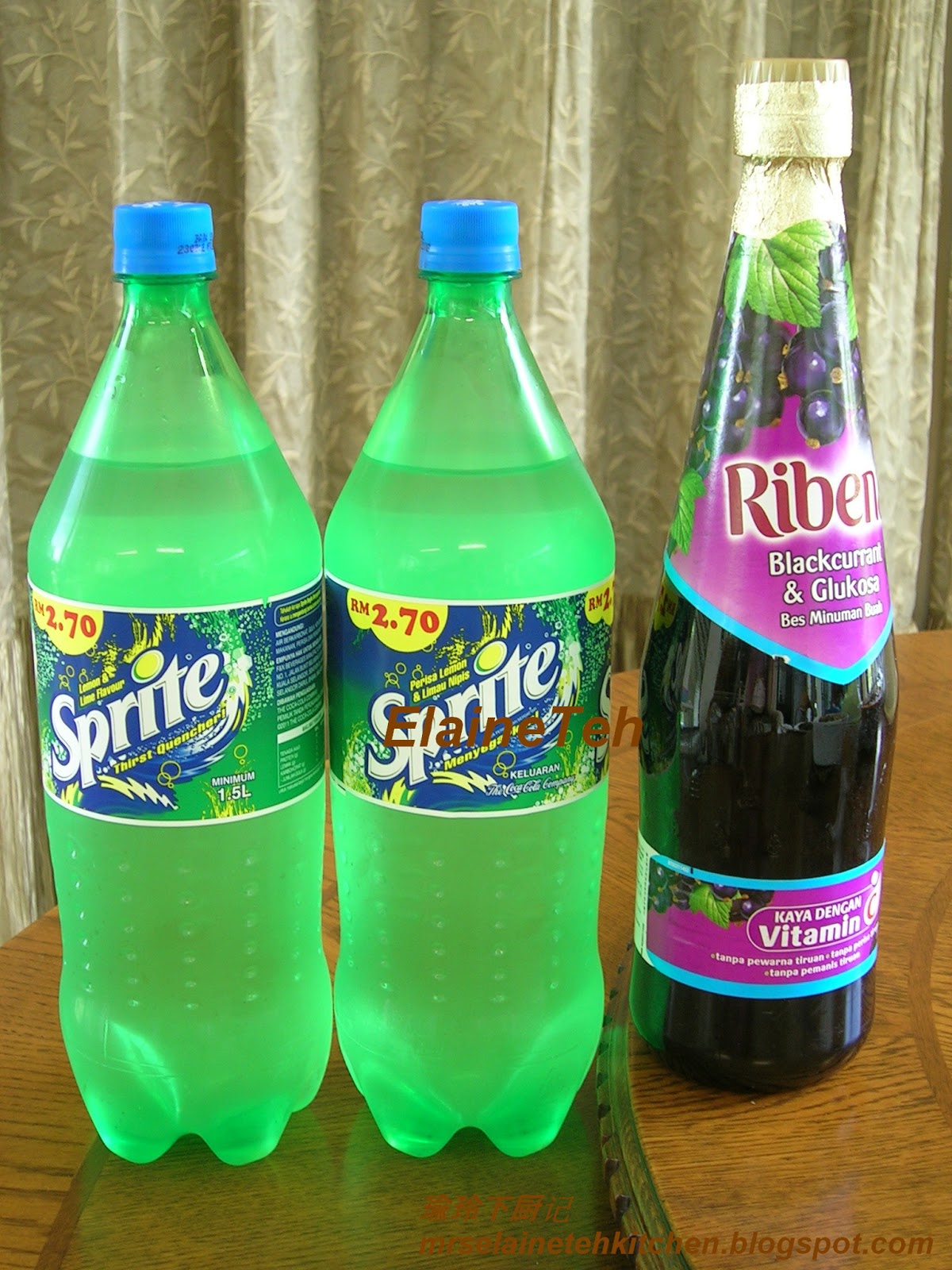 瑜玲下厨记 (Elaine Teh): Ribena+ Sprite饮料/ Ribena+100Plus/Ribena+七喜