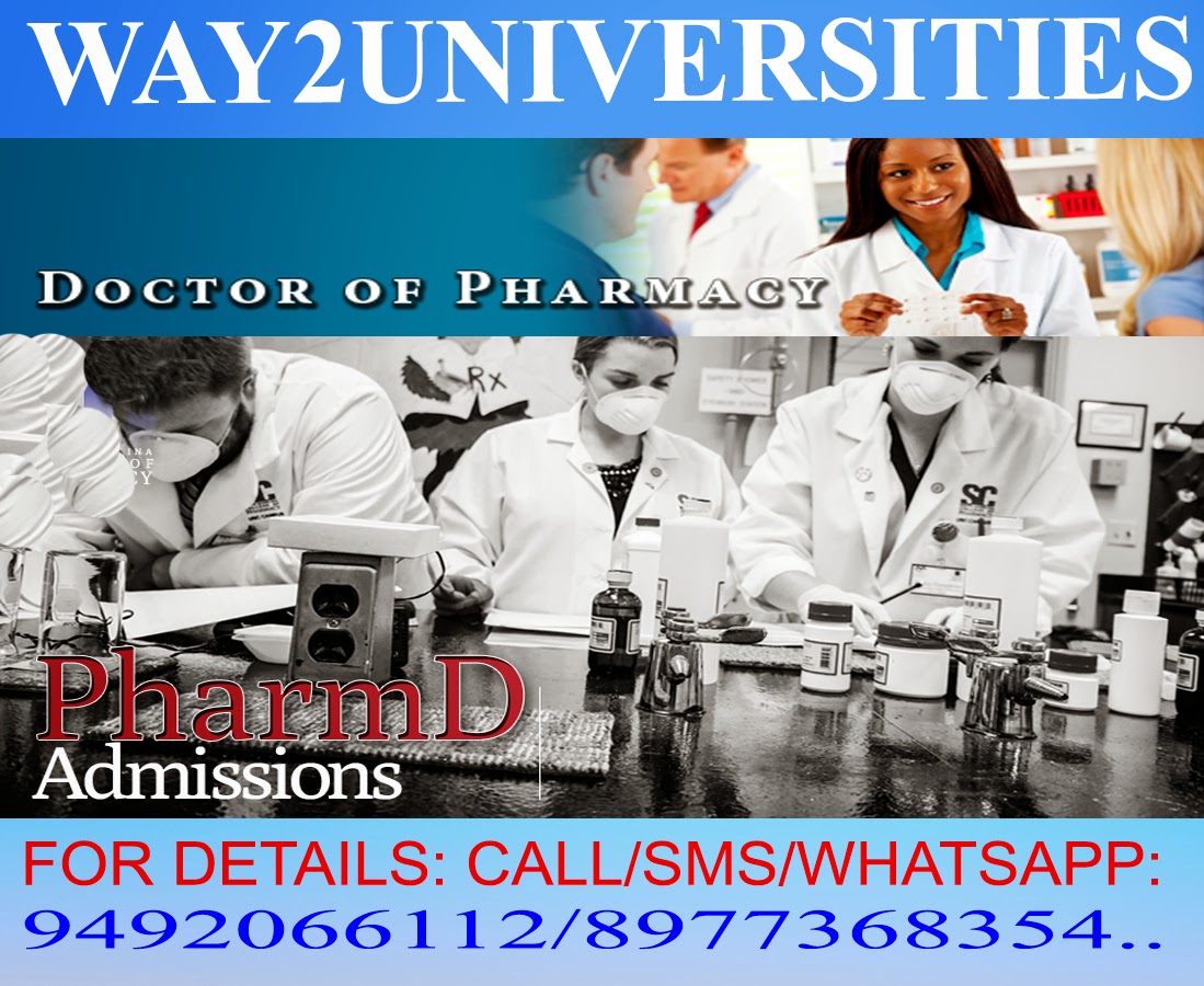 DIRECT ADMISSIONS-2015: Admissions Opened Into Pharma-D Course