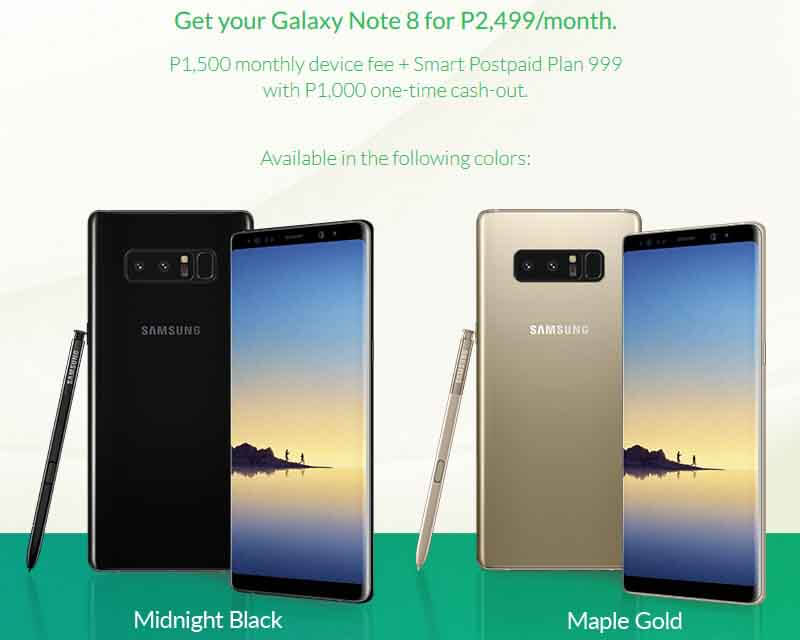 Samsung Galaxy Note 8 - Only P2,499/month via Smart Postpaid Plan