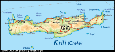 Crete Map Geographic City | Greece Map Provincial City