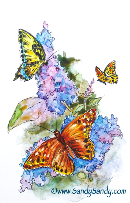 *SANDY SANDY ART*: Butterfly Bliss and Hummingbird Magic