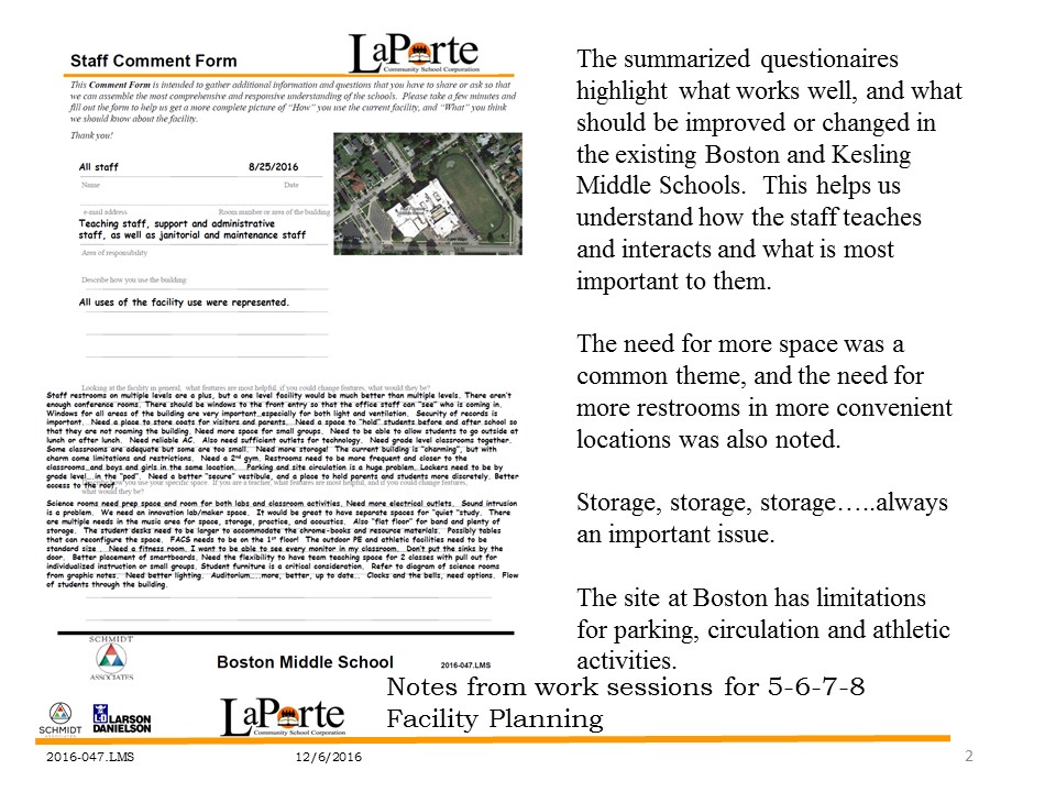 LaPorte Community Schools projects: 2016