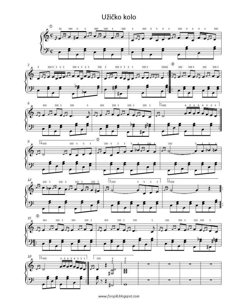 NOTE | DOMACE I STRANE: UZICKO KOLO AKORDI NOTE