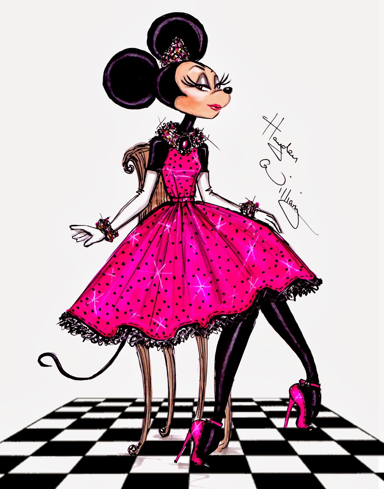 Hayden Williams Fashion Illustrations: The Minnie Mouse collection by ...