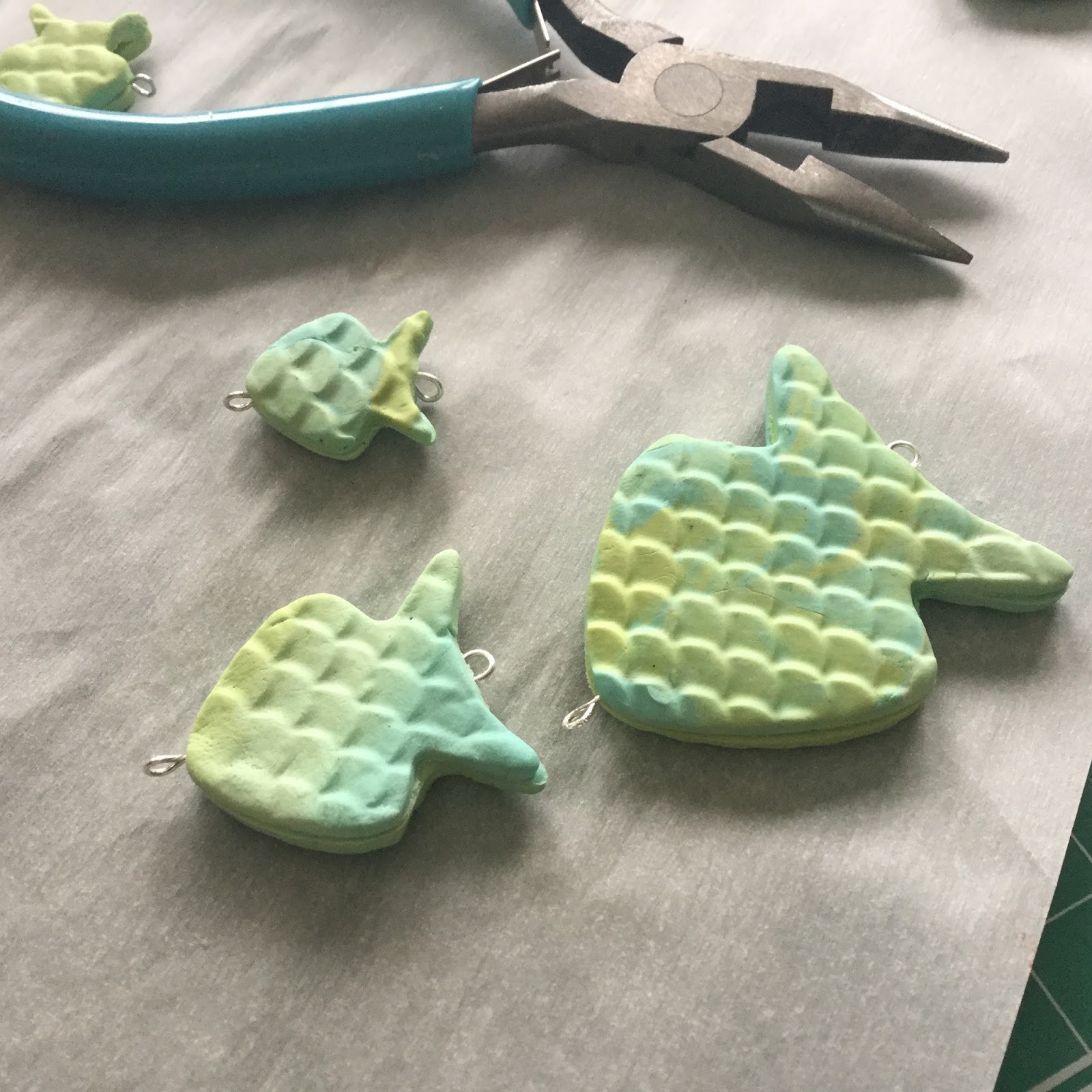 Shaded Clay Fish Necklace