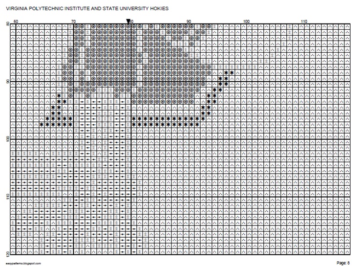 EASY PATTERNS: Virginia Tech Hokies cross-stitch pattern