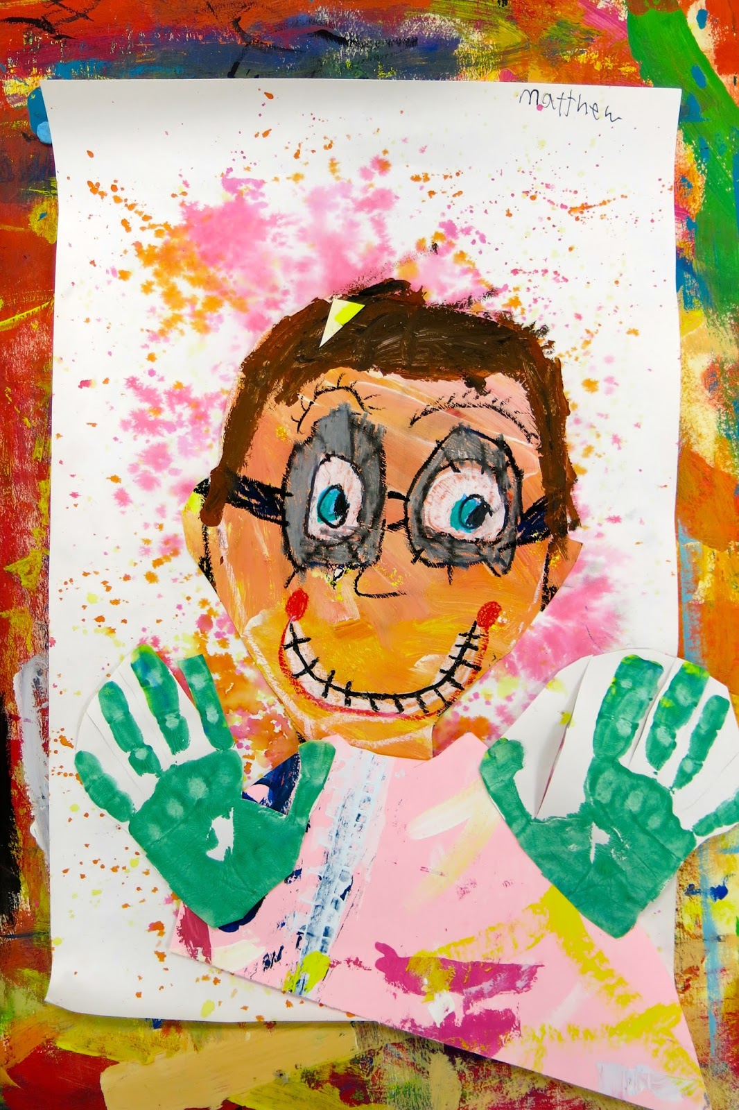 Cassie Stephens: first grade self portrait