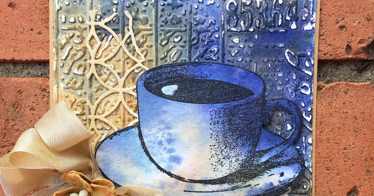 SewPaperPaint: Mixed Media Coffee Card with Embossing Folder