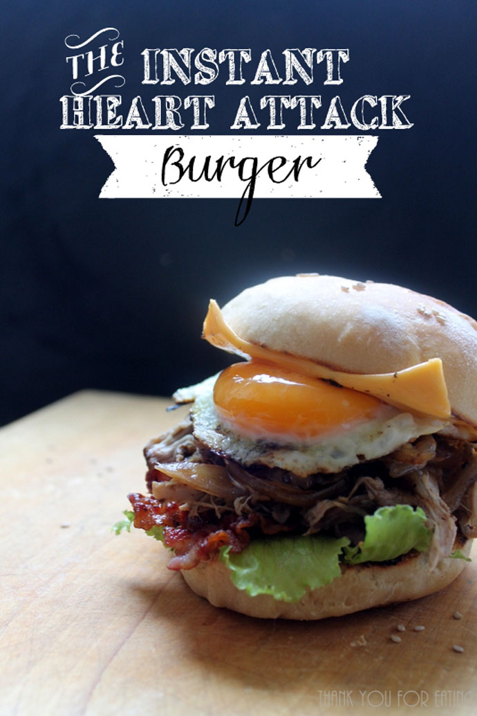 TYFE: [We love the 50s] The Instant Heart Attack Burger mit Pulled Pork ...