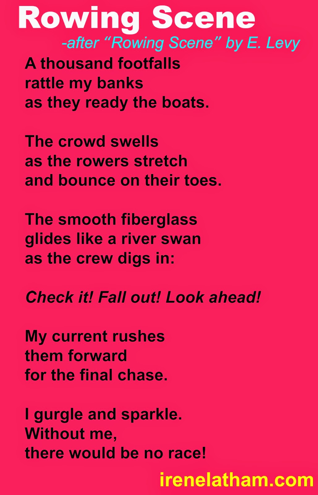 Live Your Poem...: ARTSPEAK! Poem #23 "Rowing Scene"