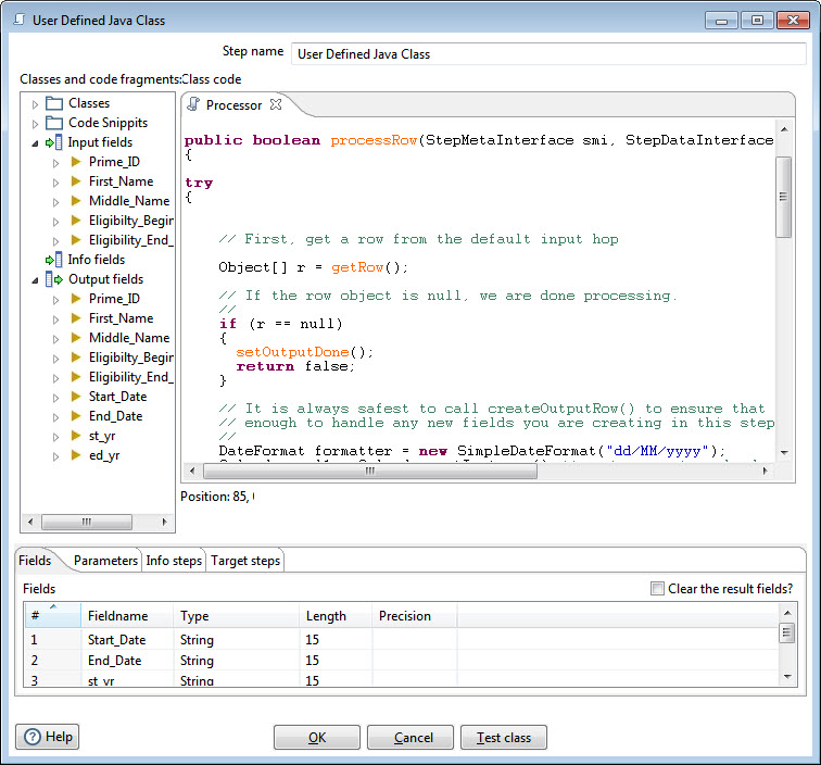 Bi Explored Spoon User Defined Java Class Transformation With Example